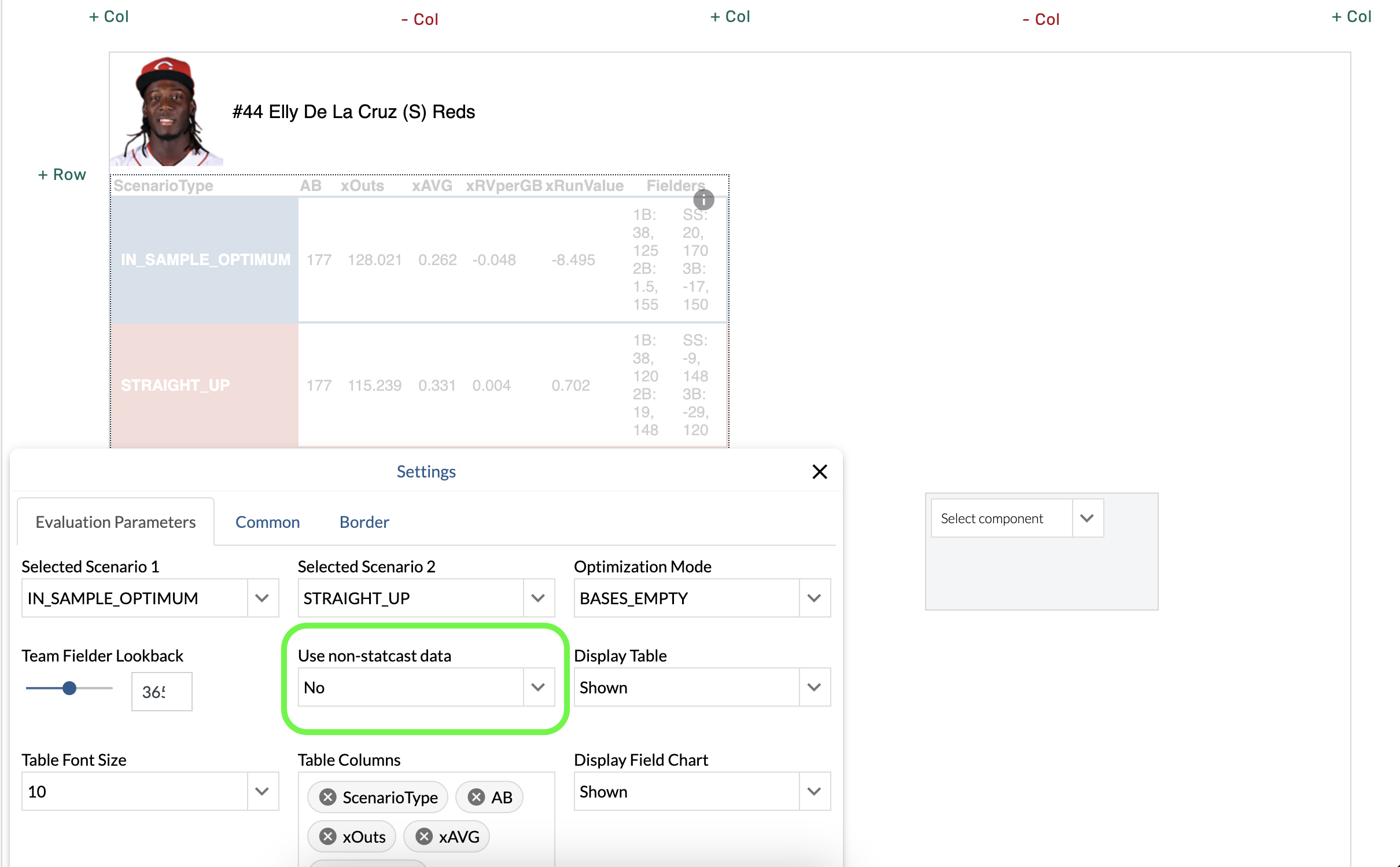 TrackMan data in positioning evaluation tools